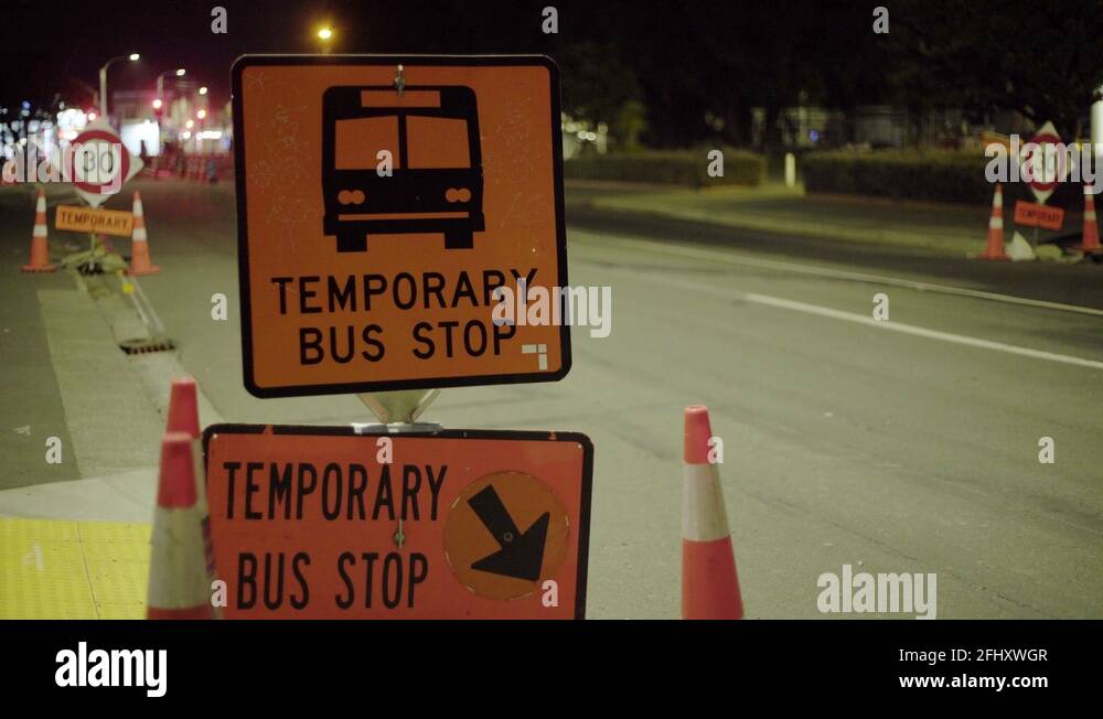 Temporary bus stop sign Stock Videos & Footage - HD and 4K Video Clips ...