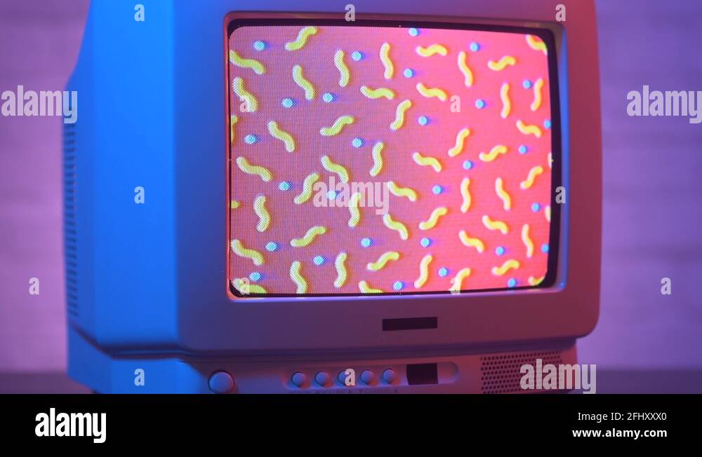 THE 80s Title on Vintage Old TV Screen CRT Retro Stock Video Footage ...