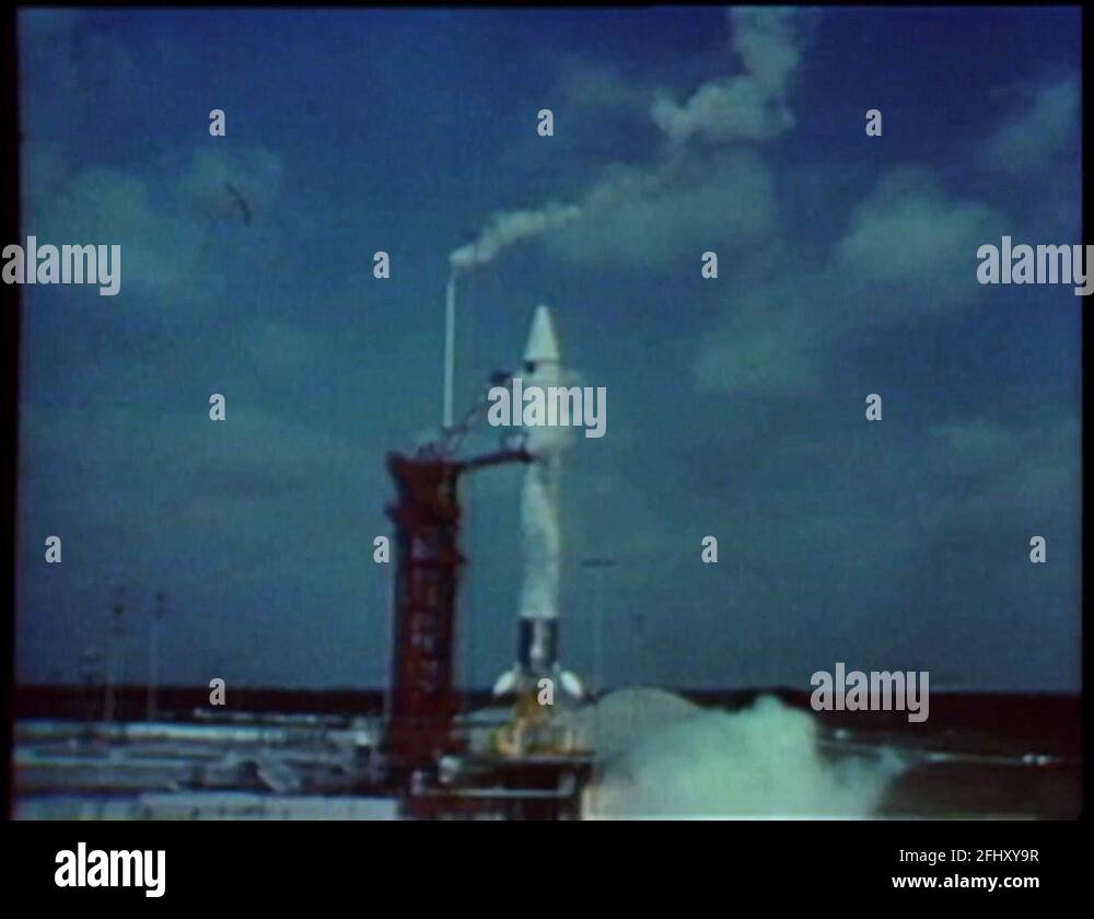 NASA team launches first lunar soft-lander, Surveyor 1 - 1965 Stock ...