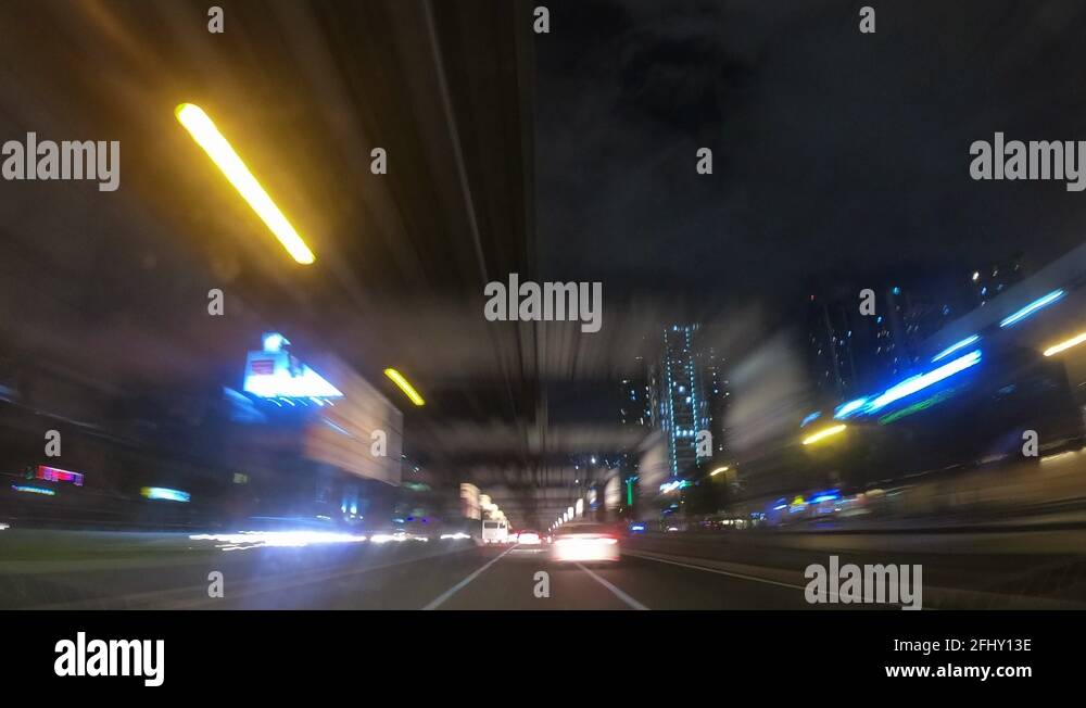 A Nightlapse of EDSA in the Philippines, using a slow shutter, making ...