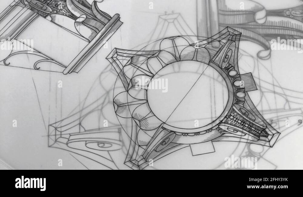 blueprints - drawings of antique architecture Stock Video Footage - Alamy