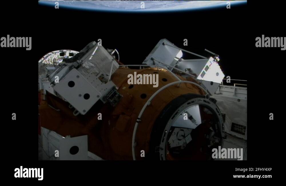 Scene of STS-74 Orbital Docking System (ODS) installation - 1995 Stock ...