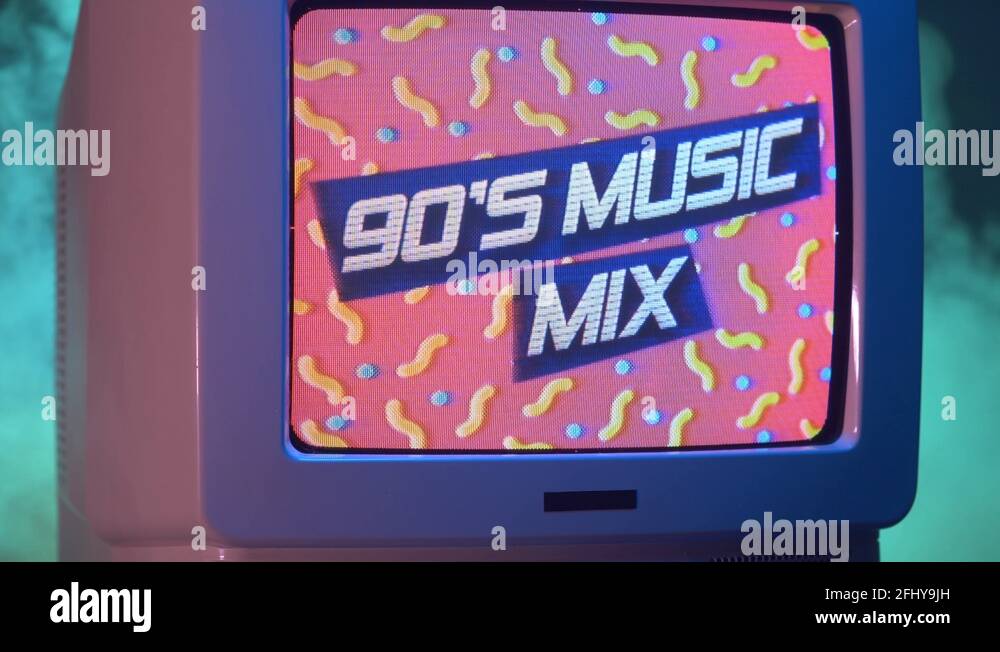 90s MUSIC MIX Vintage Title on a 80s 90s Retro Television Stock Video ...