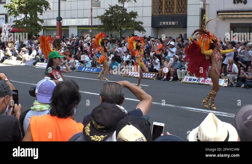 ASAKUSA, TOKYO, JAPAN : Scenery of ASAKUSA SAMBA CARNIVAL Stock Video ...