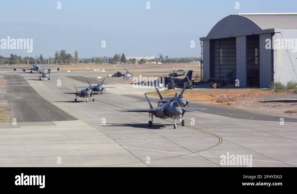 Scenes of Lockheed Martin F-35 Lightning II at Military Air Base - 2018 ...