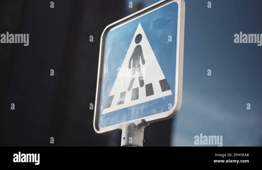 European pedestrian crossing roadsign Stock Videos & Footage - HD and ...