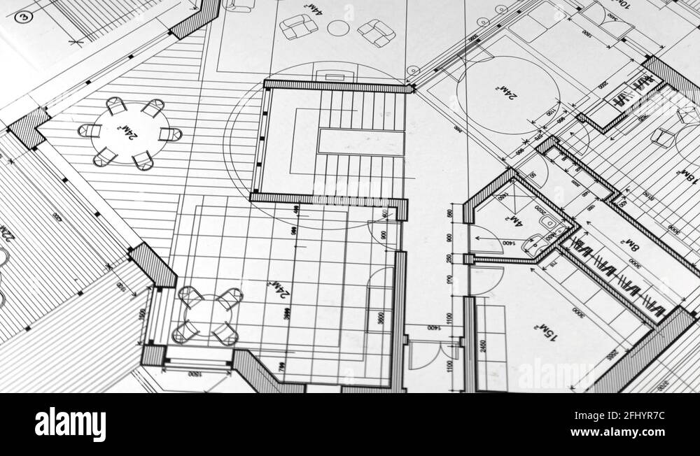 Blueprints: architectural drawings - architectural plan of a modern ...