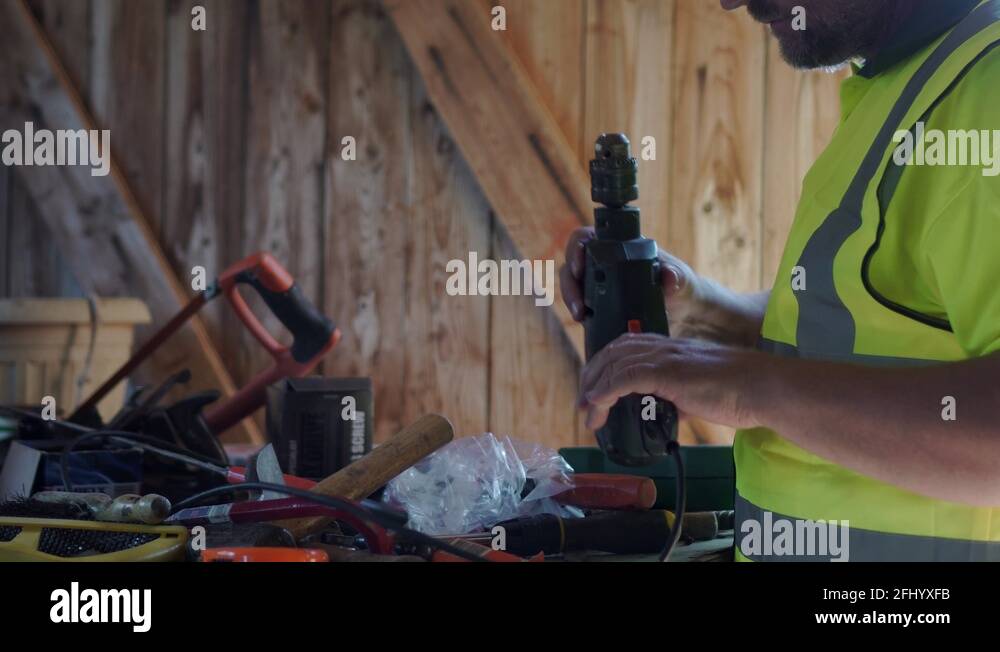Construction Worker Undertakes Property Development Work In Progress 4K ...
