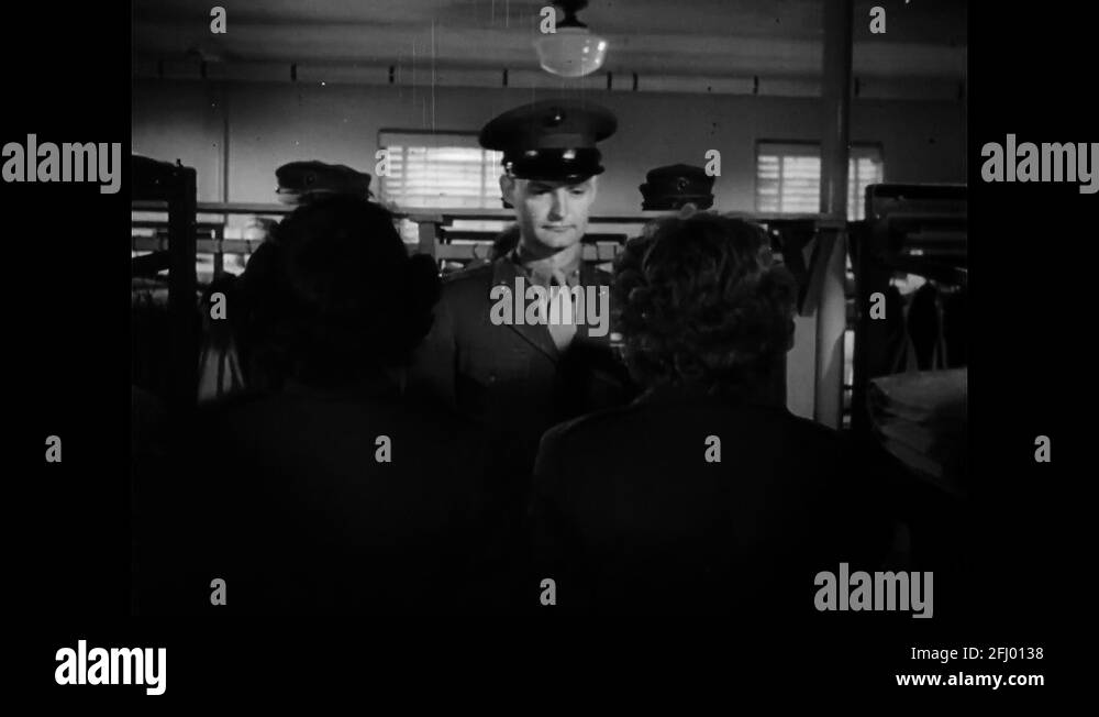 US Marine Corps Commander Inspecting Female Barracks Stock Video ...