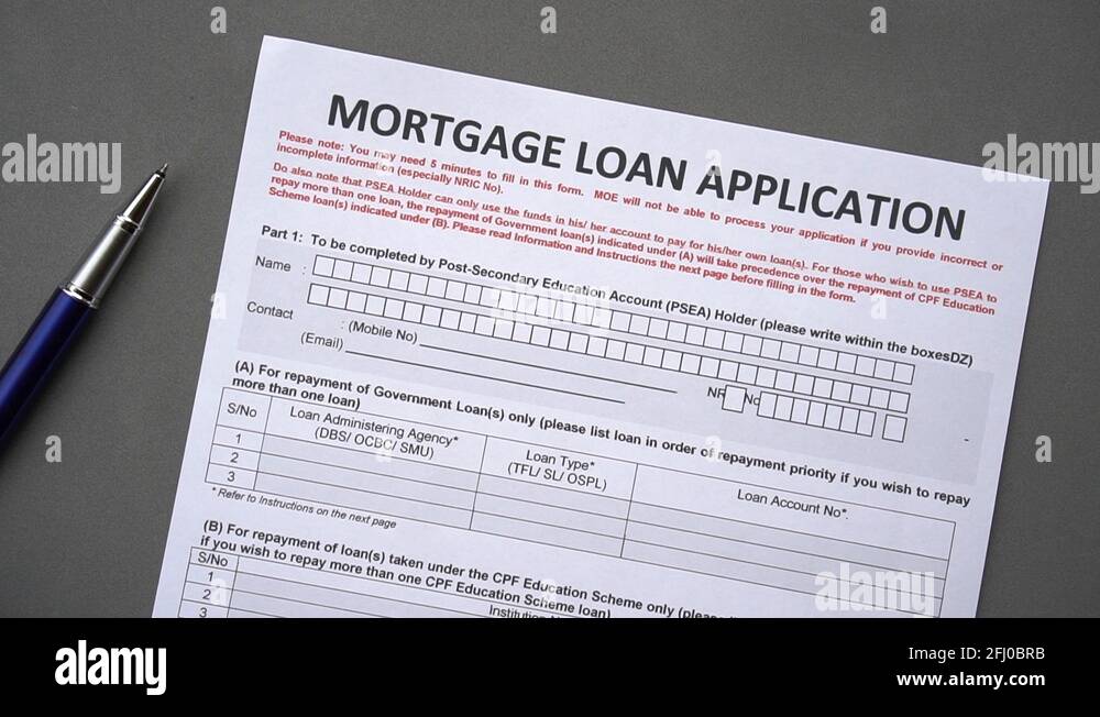 Mortgage loan application form Stock Video Footage - Alamy