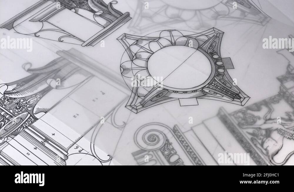 blueprints - drawings of antique architecture - drawings of antique ...