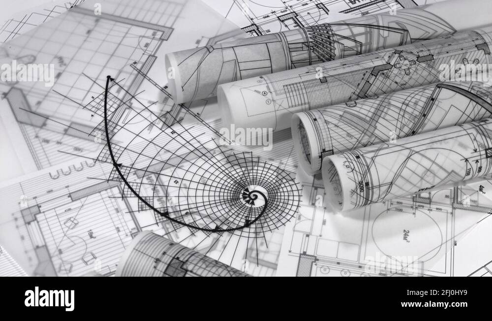 Blueprints - drawing of the golden section & drawings of the ...