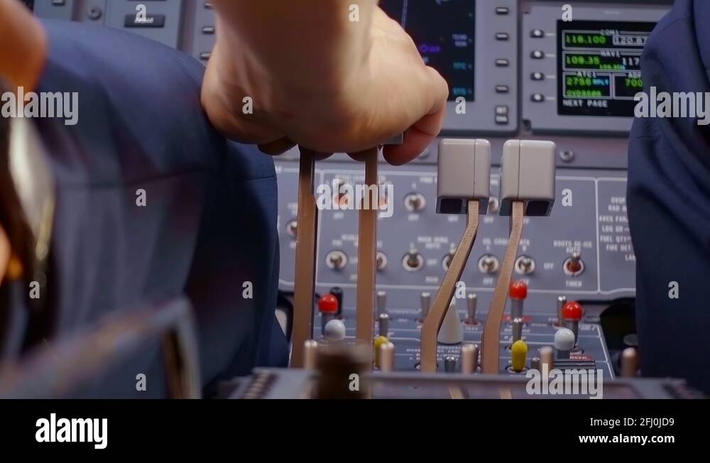 Engine lever in cockpit airliner Stock Videos & Footage - HD and 4K ...