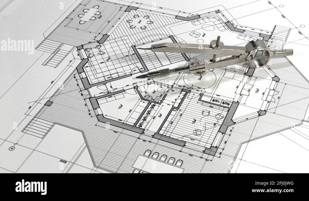 Architectural Blueprints - architectural plan of a modern house and ...