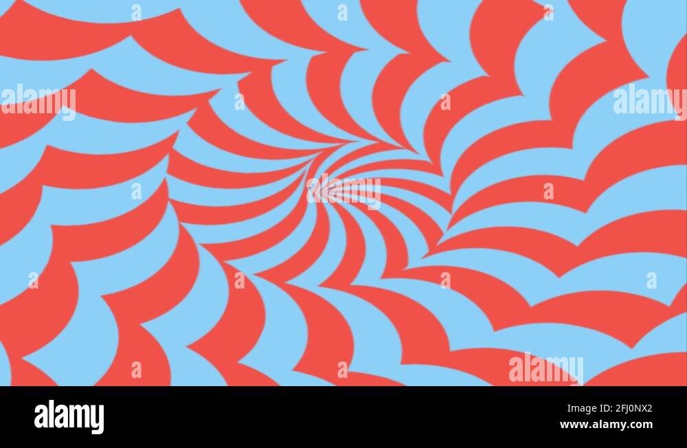 Animated motion graphics spiral striped color serpentine expanding ...