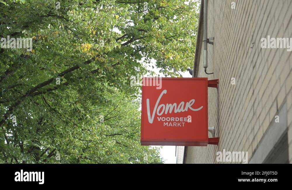 A sign of Vomar, one of the biggest supermarkets of the Netherlands ...