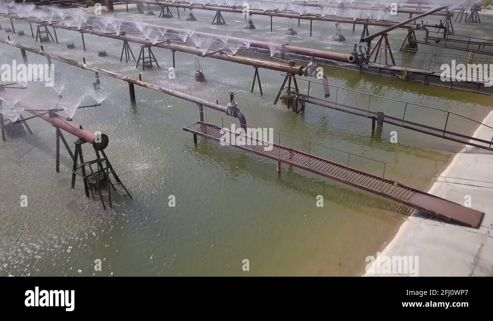 Spray cooling system of particle accelerator. Sliding along shot Stock ...