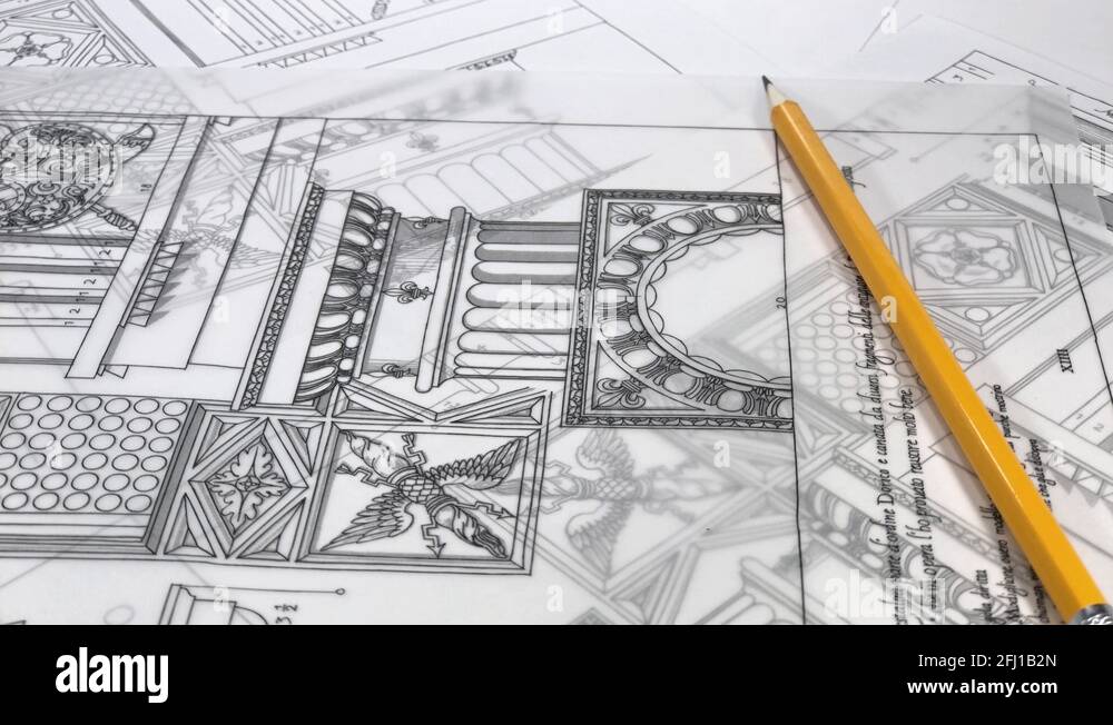 blueprints - drawings of antique architecture - drawings of antique ...