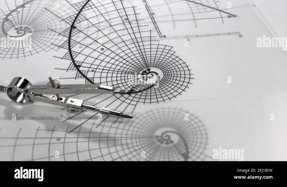 Blueprints - compass and drawing of the golden section and drawings ...
