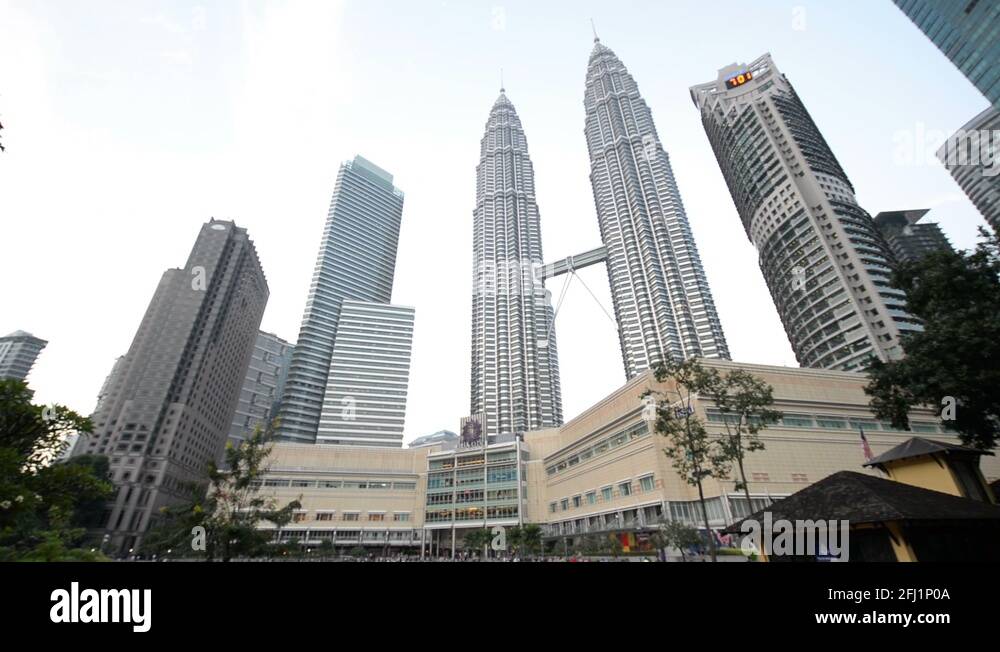 Petronas twin towers is famous landmark of Kuala Lumpur Stock Video ...