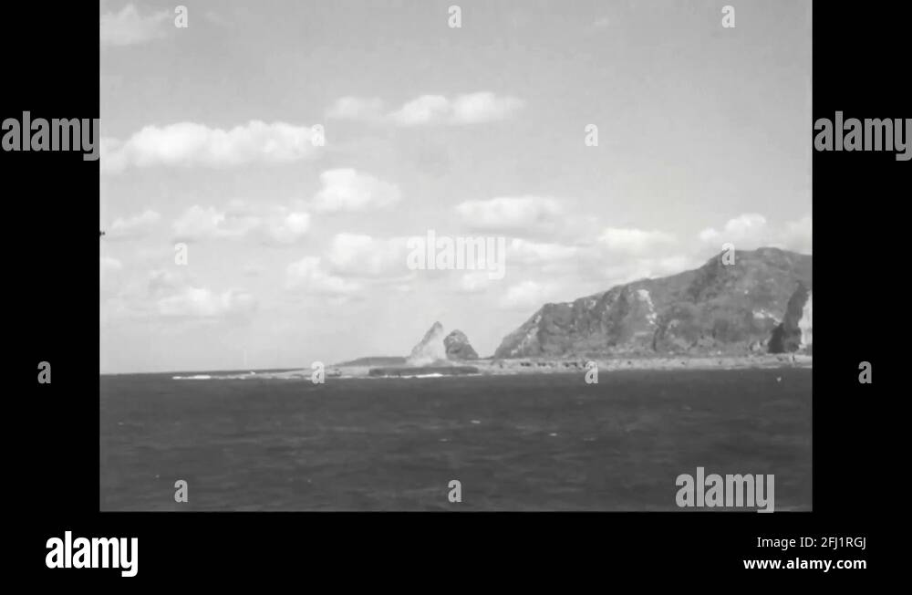 WW2 1945 - View on a small japanese island Stock Video Footage - Alamy