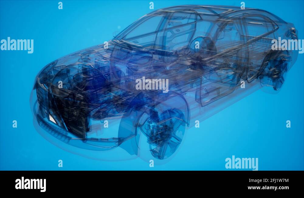 Holographic animation of 3D wireframe car model Stock Video Footage - Alamy