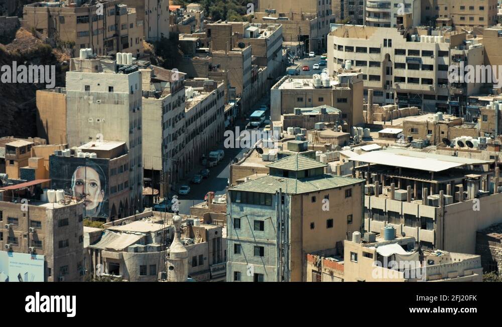 Amman, Jordan. Close shot for Downtown, Amman city center. Urban Sprawl ...