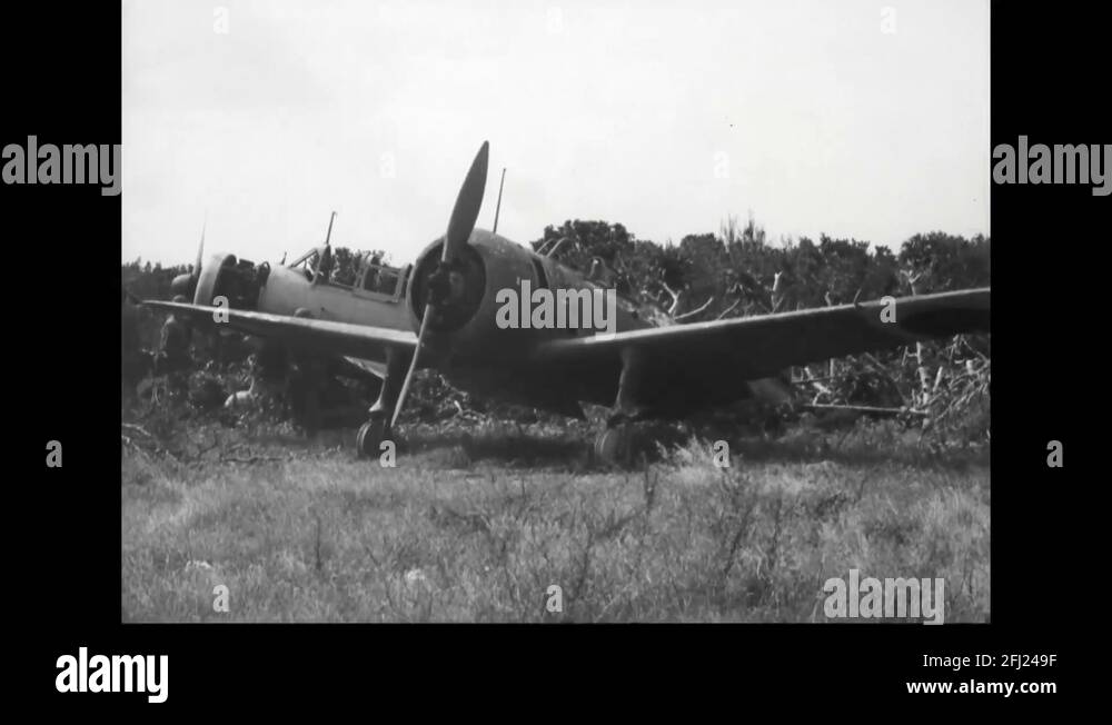 WW2 1945 - Destroyed Japan aircrafts on Kikai Shima Japan Stock Video ...