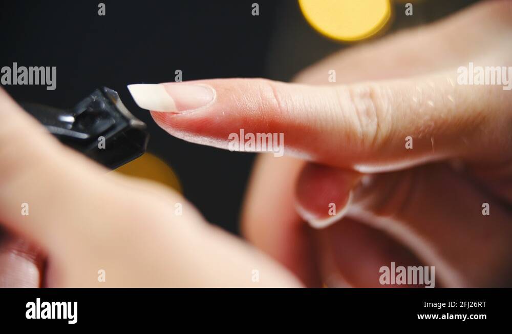 Use Nail Clipper Cut The Long Nails close-up 4K Stock Video Footage - Alamy