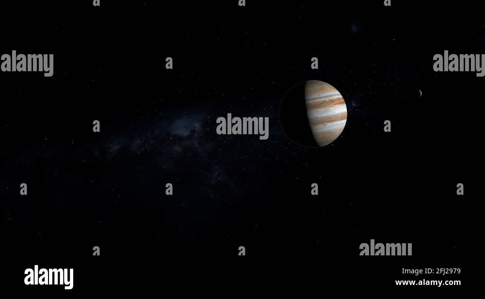 Zoom to Planet Jupiter in Solar System Stock Video Footage - Alamy