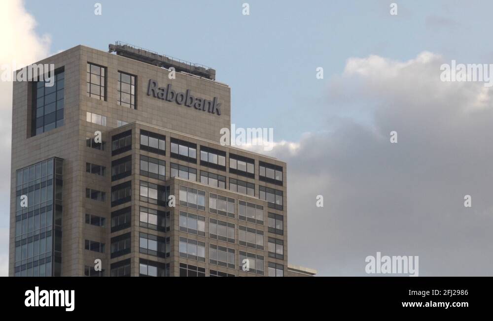 A close-up of the Rabobank building in the Netherlands at Amstel ...