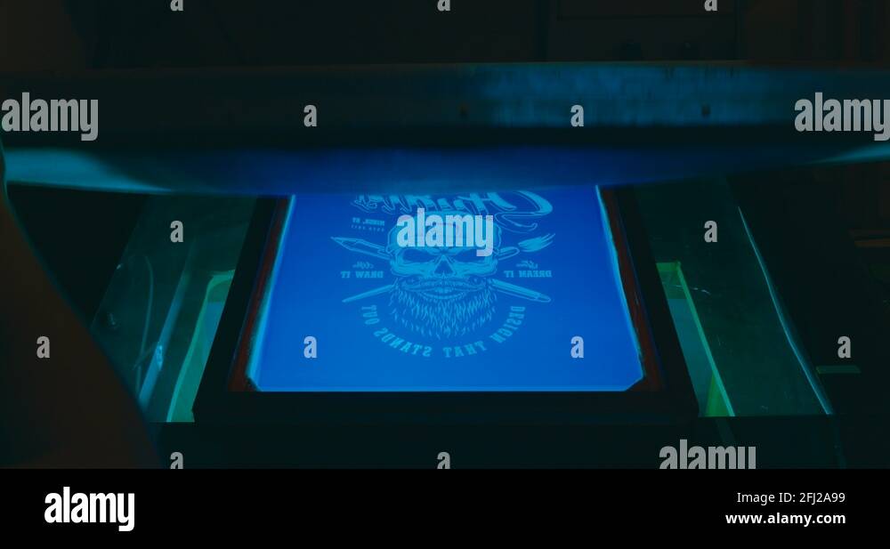 Silk screen printing process - forming a stencil from a screen with of ...