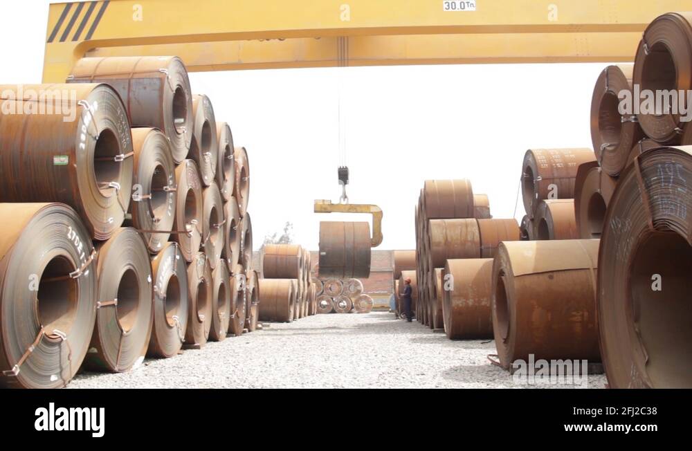 Crane loading coil steel in steel plant Stock Videos & Footage - HD and ...