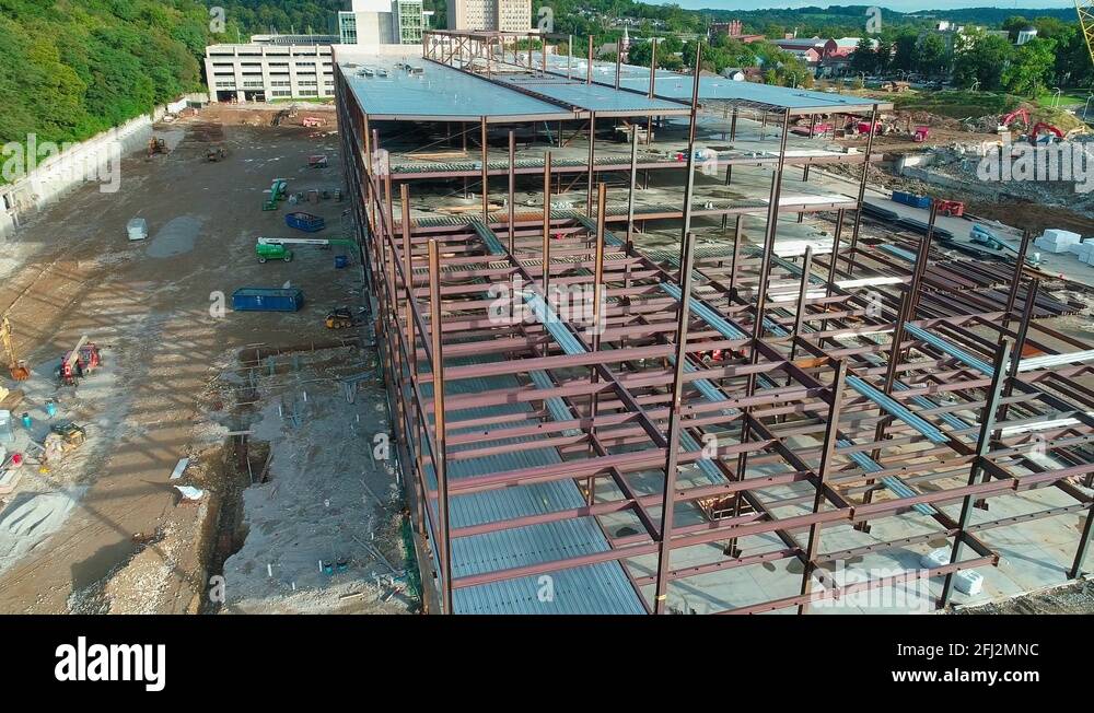 Drone footage of the construction project for the Capital Plaza project ...