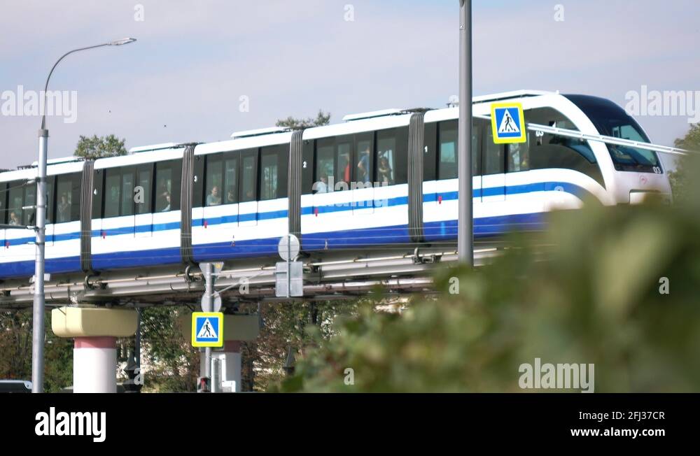 monorail train.Modern public transport with electric system of monorail ...