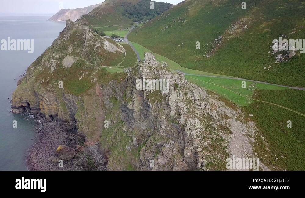 Wide aerial tracking from left to right reveals the amazing scenery at ...