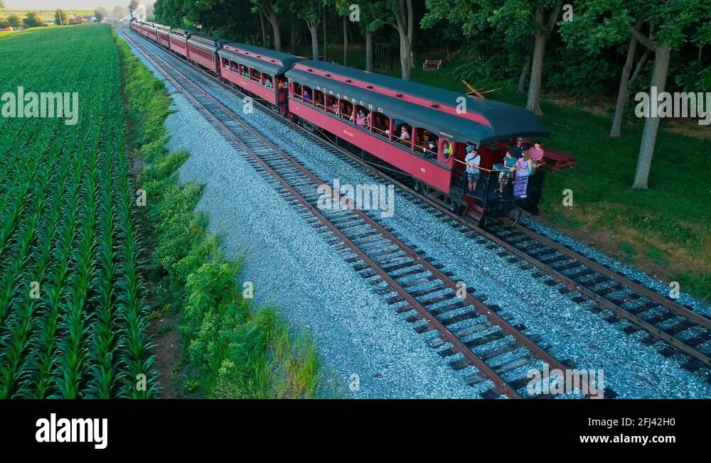 Steam Train at Picnic Area, Pulling out of Picnic Area, in Amish Stock ...