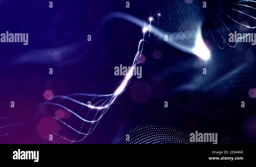 3d Render Loop Sci Fi Animation With Glow Particles Form Rolling