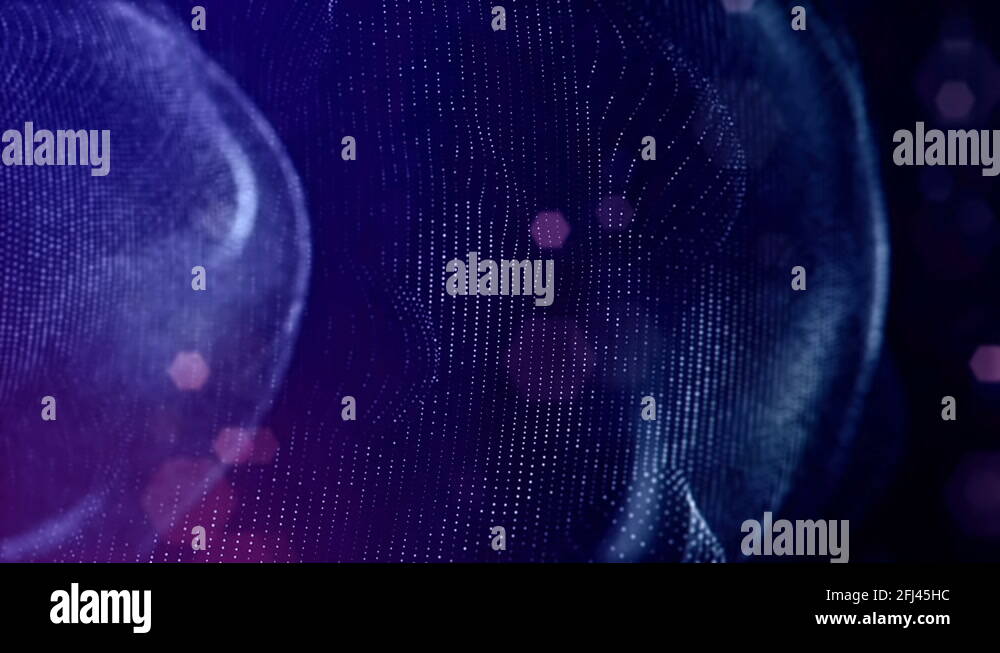 3d render loop sci-fi animation with glow particles form rolling rings Stock Video Footage - Alamy