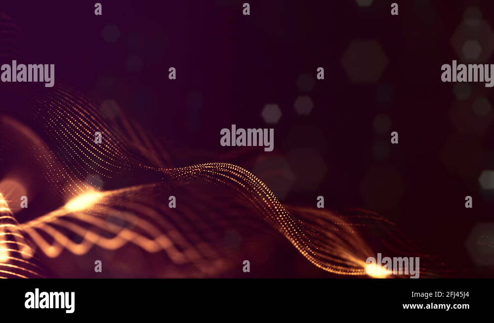 3d loop sci-fi animation with glow particles form rolling strings structures Stock Video Footage ...