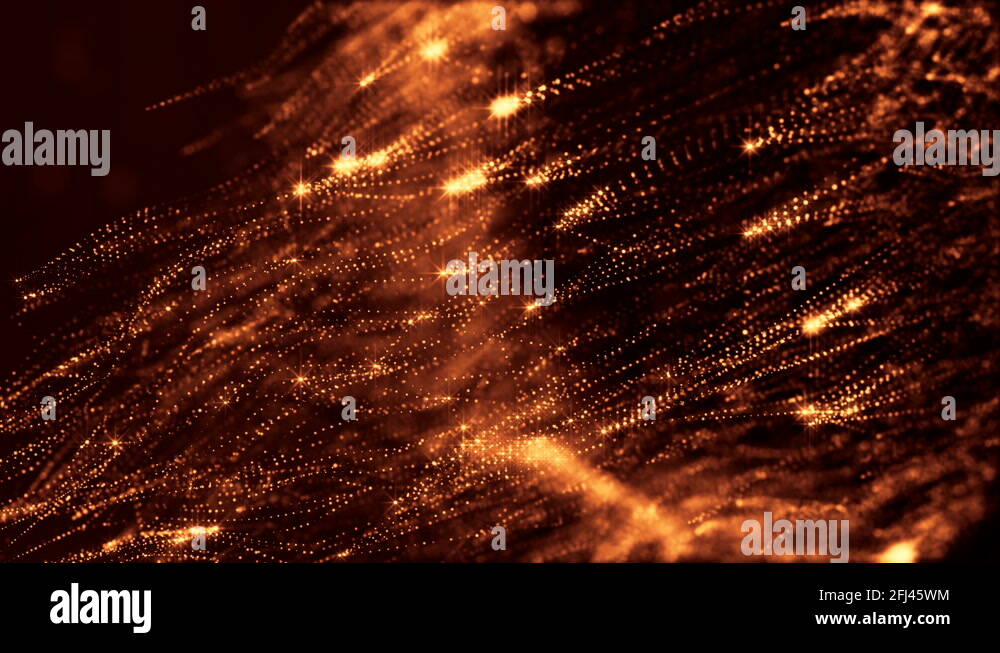 3d loop sci-fi animation with glow particles form rolling strings structures Stock Video Footage ...