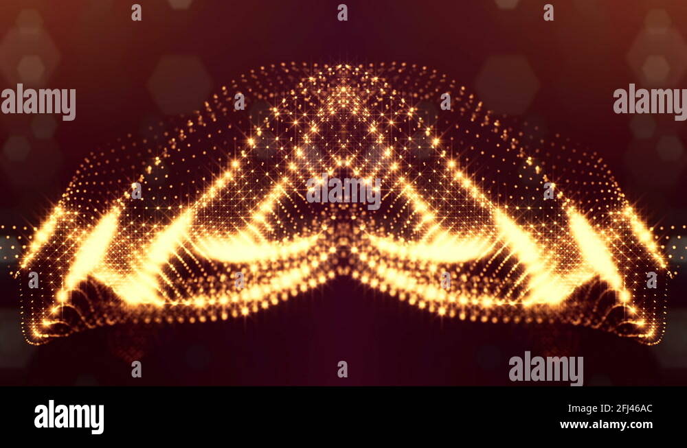 3d loop sci-fi animation with glow particles form rolling strings structures Stock Video Footage ...