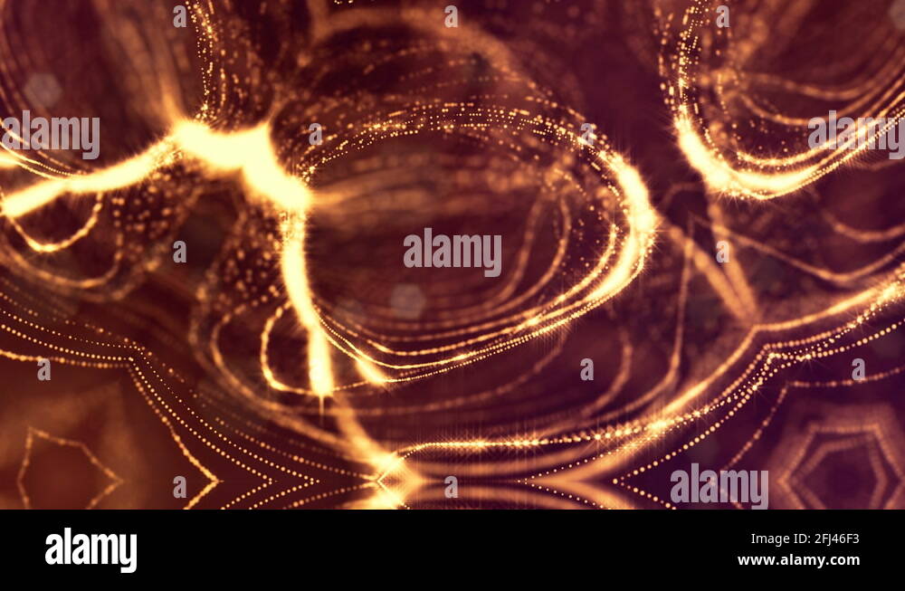3d render of loop sci-fi animation with glow particles form rolling rings Stock Video Footage ...
