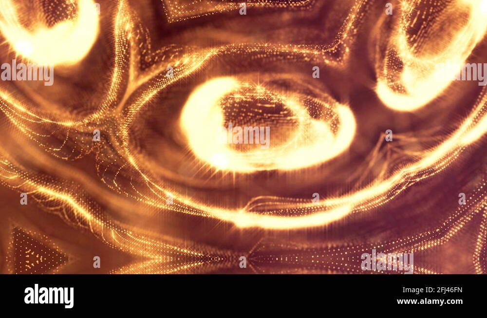 3d render of loop sci-fi animation with glow particles form rolling rings Stock Video Footage ...