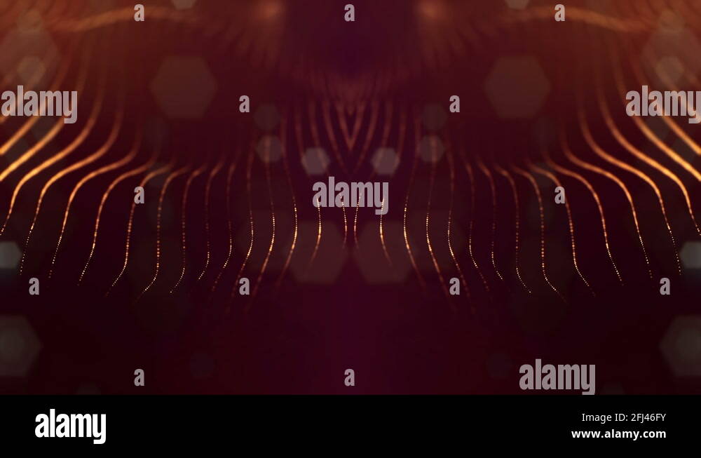 3d loop sci-fi animation with glow particles form rolling strings structures Stock Video Footage ...