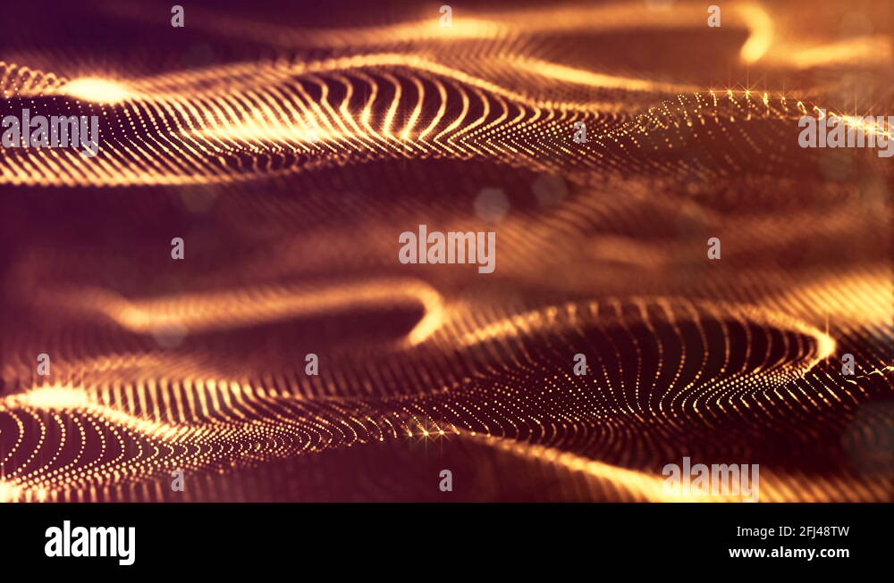 3d loop sci-fi animation with glow particles form rolling strings structures Stock Video Footage ...