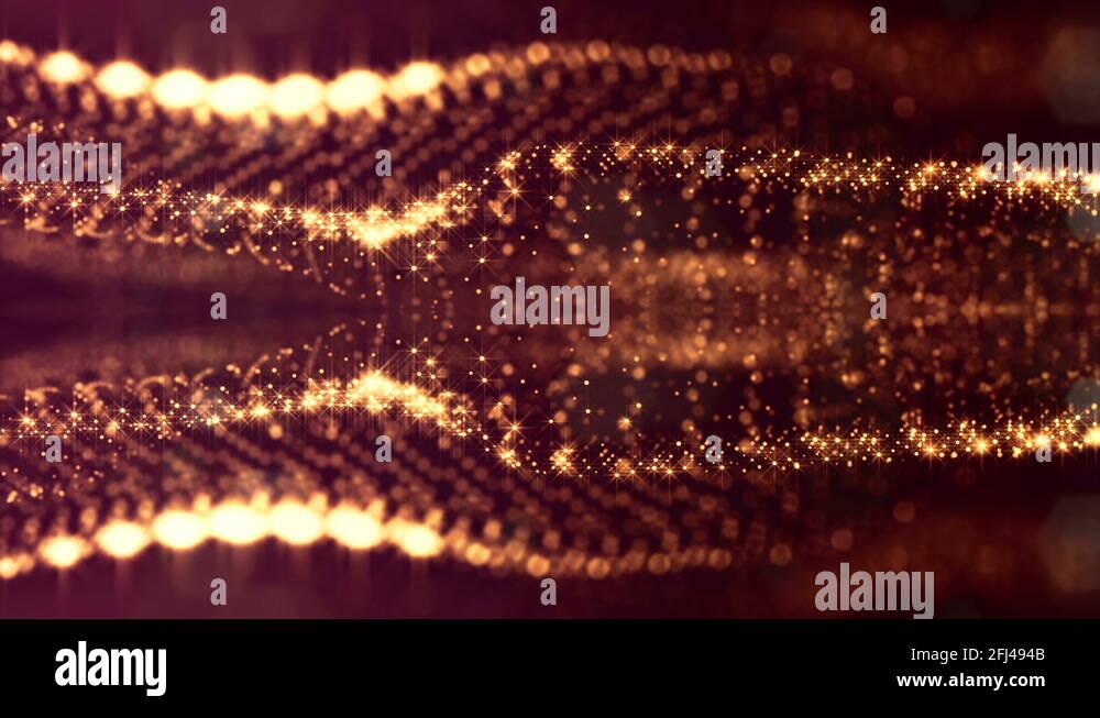 3d loop sci-fi animation with glow particles form rolling strings structures Stock Video Footage ...