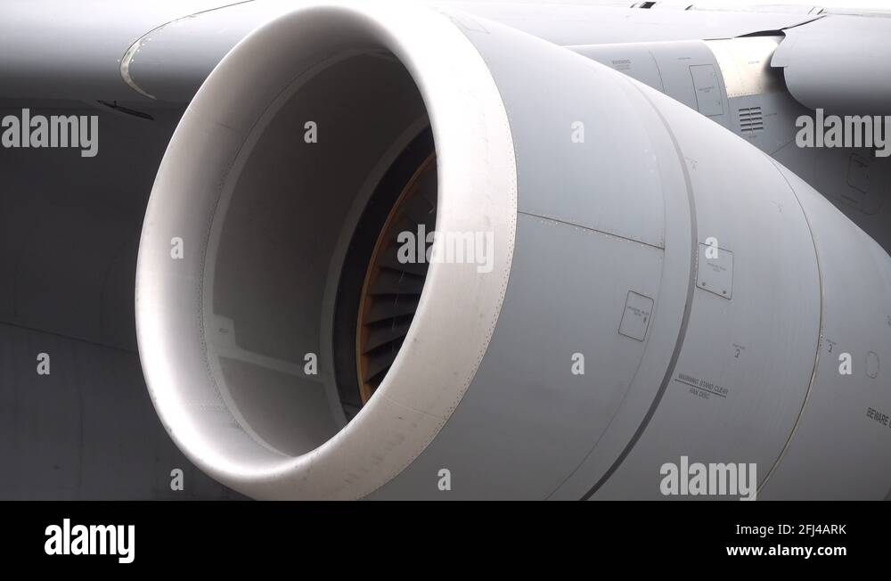 Side View Of Jet Engine Turbine Spinning Stock Video Footage - Alamy