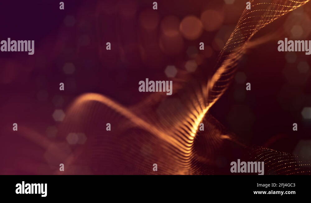 3d loop sci-fi animation with glow particles form rolling strings structures Stock Video Footage ...