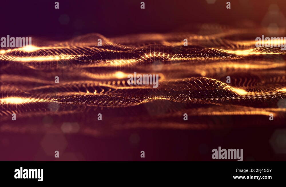 3d loop sci-fi animation with glow particles form rolling strings structures Stock Video Footage ...